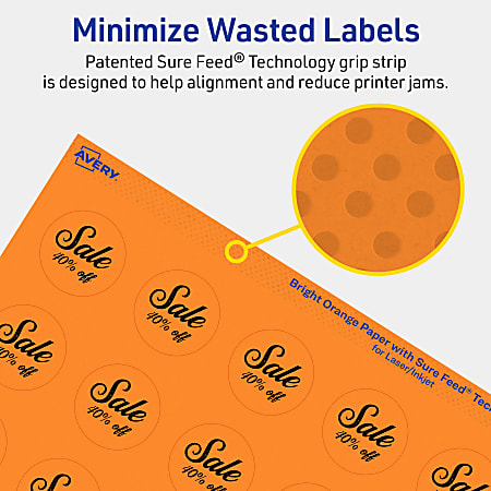 Avery Print To The Edge Labels With Sure Feed Technology And Easy Peel ...