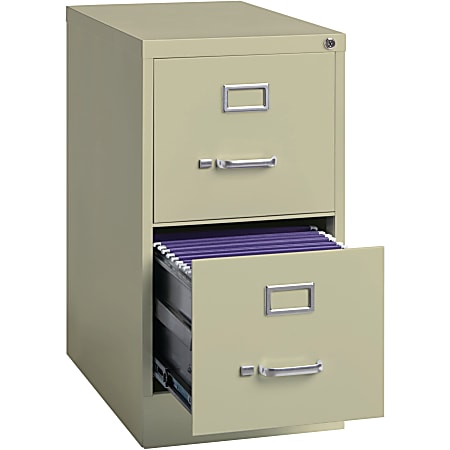 Lorell Fortress 22 D Vertical 2 Drawer Letter Size File Cabinet Putty ...