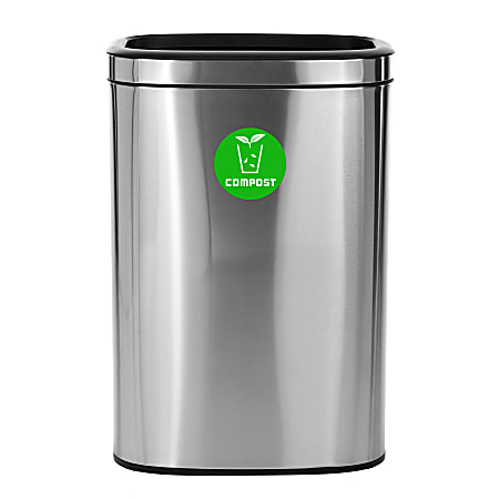 Alpine Industries Stainless Steel Compost Can 10.5 Gallons Silver ...