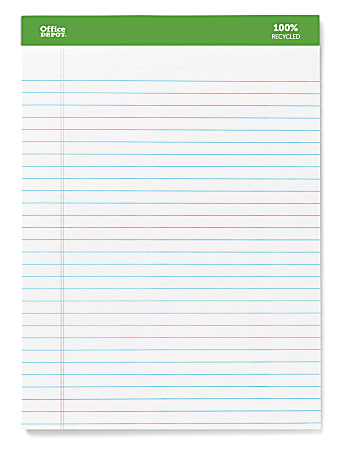 Office Depot Brand Writing Pads 8 12 x 11 34 LegalWide Ruled 50 Sheets ...