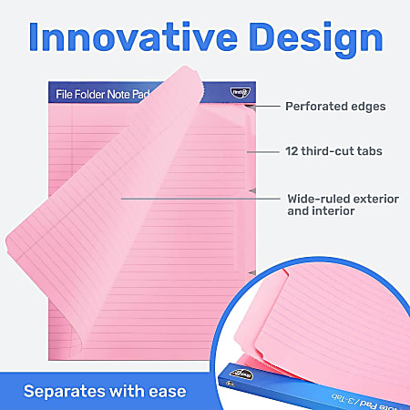 IdeaStream Find It File Folder Notepad Letter Size Pink Pack Of 12 ...