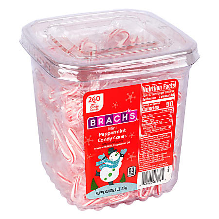 Brachs Peppermint Candy Cane Minis 39.9 Oz Pack Of 260 Candy Canes ...
