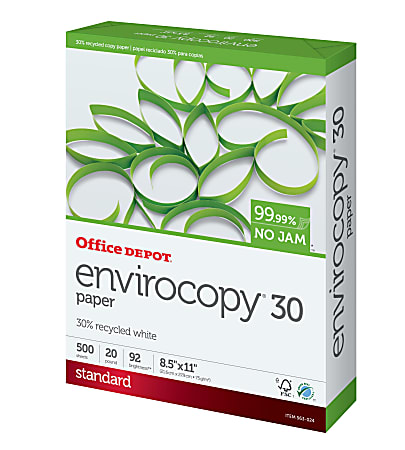 Office Depot EnviroCopy Copy Paper 1 Ream White Letter 8.5 x 11 500 ...