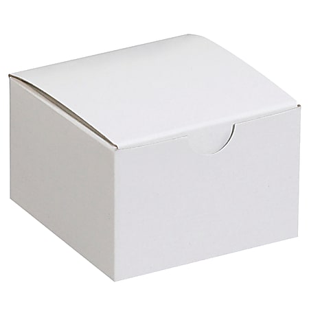 Office Depot Brand Gift Boxes 3 L x 3 W x 2 H 100 Recycled White Case ...
