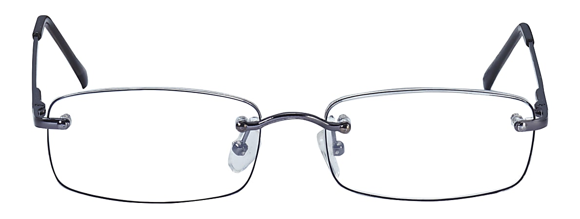 ICU Eyewear Mens Rimless Reading Glasses Gunmetal 2.25x - Office Depot