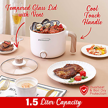 Brentwood Multi Function Electric Hot Pot Cooker with Stainless Steel ...