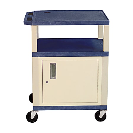H. Wilson Tuffy Utility Cart With Locking Cabinet And Electrical ...