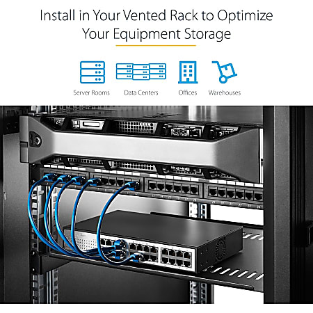 StarTech.com 1U Vented Server Rack Cabinet Shelf Fixed 7in Deep ...