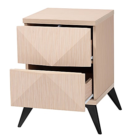Baxton Studio Draper Two Tone Wood 2 Drawer Nightstand 23 58 H x 15 34 ...