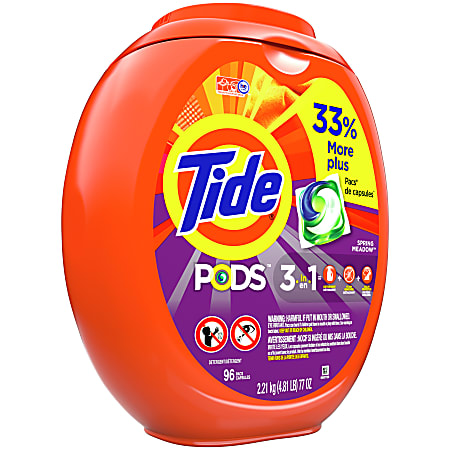 Tide Single Use Laundry Detergent Pods Spring Meadows Scent Container ...