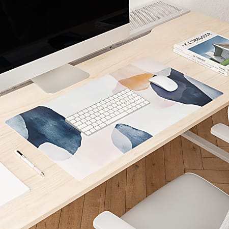 Realspace Modern Desk Pad 14 34 x 26 30percent Recycled BlueCream ...