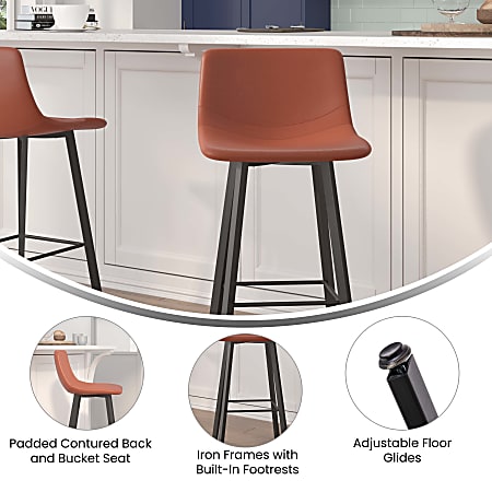 Flash Furniture Caleb Modern Armless Commercial Grade Bar Stools ...