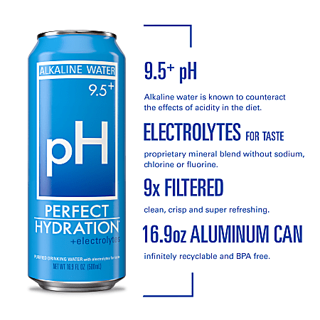 Perfect Hydration 9.5 pH Alkaline Drinking Water 16.9 Oz Pack Of 12 ...