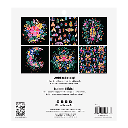 Brea Reese Scratch Art Paper Pad 8 x 8 Mystical - Office Depot