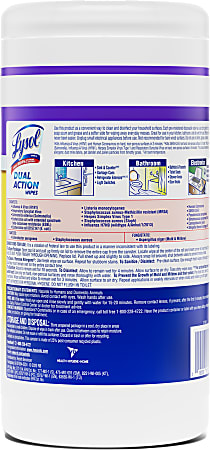 Lysol Dual Action Disinfecting Wipes Citrus Scent 7 x 7.25 Container Of ...