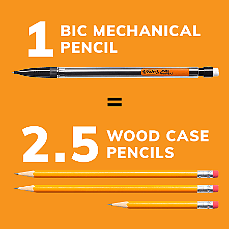 BIC Xtra Life Mechanical Pencils Medium Point 0.7 mm Clear Barrel Black ...