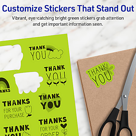 Avery Printable Sticker Paper 94269 BGP20 Rectangle 8 12 x 11 Matte ...