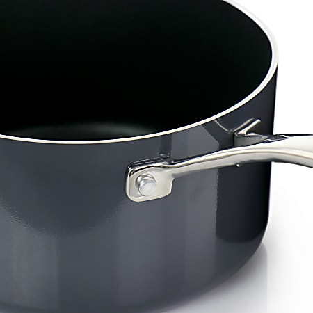 Martha Stewart Non Stick Aluminum Saucepan 3.5 Quart Dark Gray - Office ...