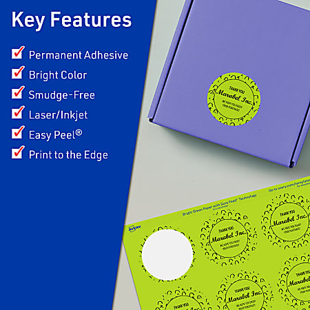 Avery Print To The Edge Labels With Sure Feed Technology And Easy Peel ...