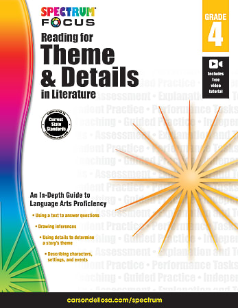 Spectrum Reading For Theme And Details In Literature Workbook Grade 4 ...