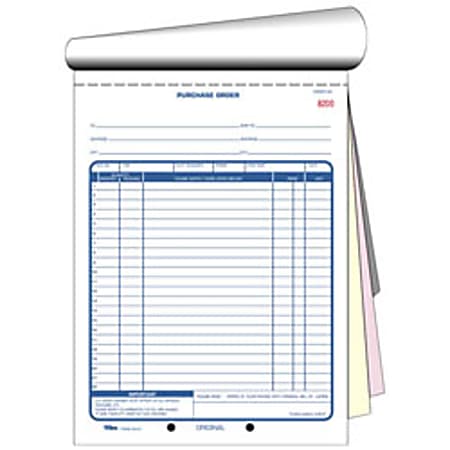 TOPS Purchase Order Book Carbonless 2 Parts 8 12 x11 - ODP Business ...