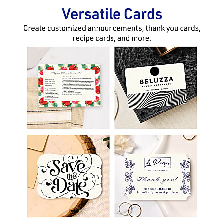 Avery Printable Postcards 3 12 x 5 Rectangle Scalloped Edge Matte Ivory ...