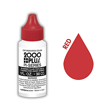 Pre inked Stamp Re Inking Fluid 30 CC. Red - Office Depot
