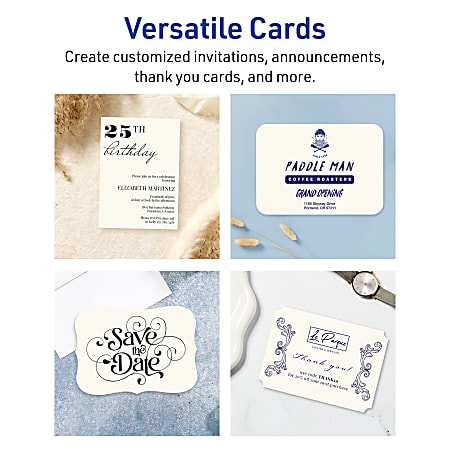 Avery Printable Invitation Cards With Sure Feed Technology 5 x 7 ...