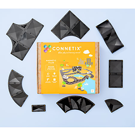 Connetix Magnetic Tiles Creative Roads Pack 48 Pieces - Office Depot