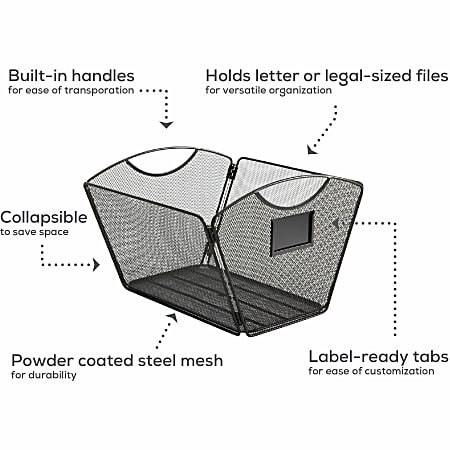 Safco Mesh Desktop Tub File Letter Size Black - Office Depot