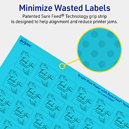 Avery Print To The Edge Labels With Sure Feed Technology And Easy Peel ...