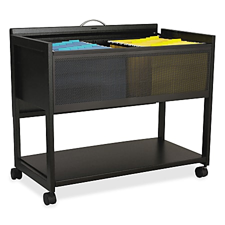 Safco Top Locking Mesh Mobile Tub File 27 H x 33 14 W x 17 D Black ...