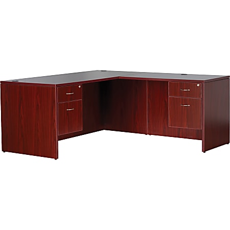 Lorell Essentials 66 W Rectangular Shell Computer Desk Mahogany ...