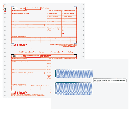 Harland Clarke Custom Tax Forms W 2 Continuous Forms And Envelopes 1 ...