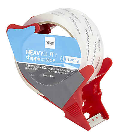 Office Depot Brand Heavy Duty Shipping Packing Tape With Dispenser 1.89 ...