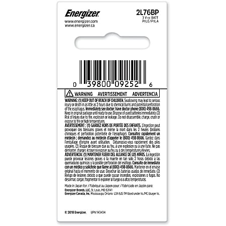 Energizer 2L76 Batteries 1 Pack For Multipurpose 3 V DC Lithium Li 1 ...
