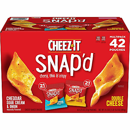 Cheez It Snapd Baked Cheese Variety Pack Assorted 1.97 lb 42 Carton ...