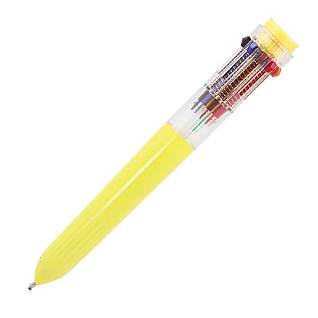 Yafa Multifunction 10 Color Ballpoint Pen Medium Point 0.8 mm Yellow ...