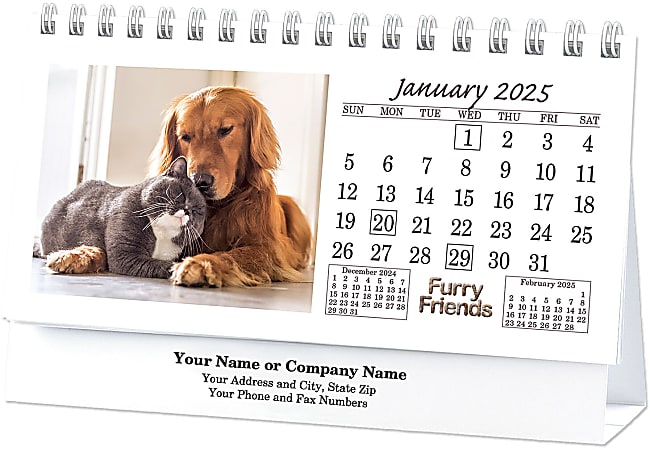 Furry Friends Desk Calendar - Office Depot