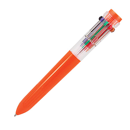 Yafa Multifunction 10 Color Ballpoint Pen Medium Point 0.8 mm Orange ...
