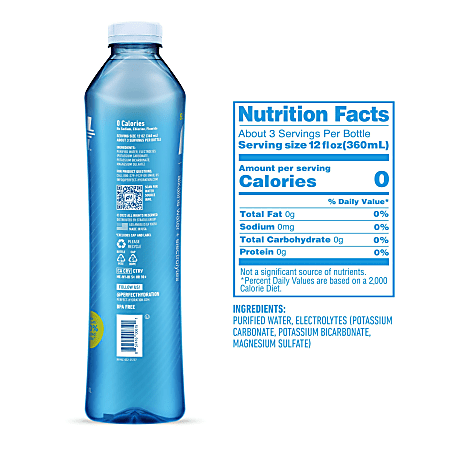 Perfect Hydration 9.5 pH Alkaline Drinking Water 1 Liter Pack Of 12 ...