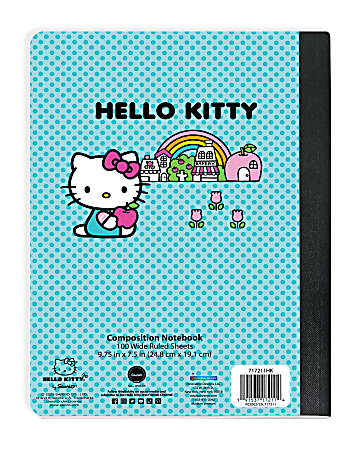 Hello Kitty Wide Ruled Composition Notebook 9.5 x 7.25 100 Sheets ...
