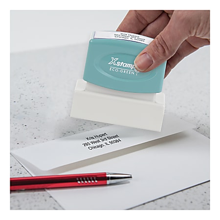 Custom ECO GREEN Xstamper Pre Inked Stamp N13 64percent Recycled 916 x ...
