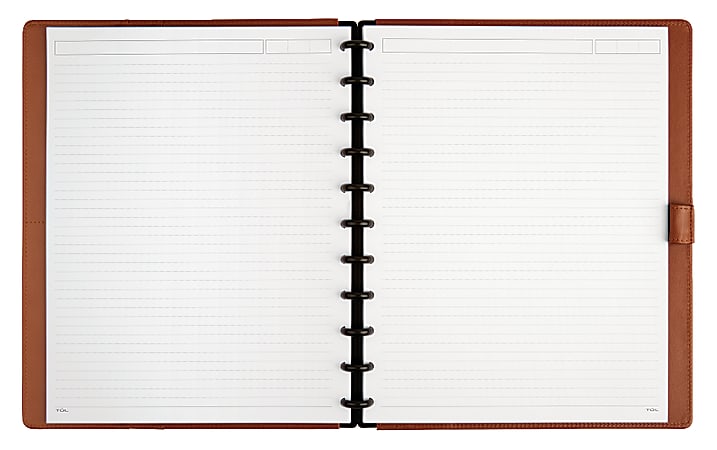 TUL Discbound Notebook With Leather Cover Letter Size Narrow Ruled 60 ...