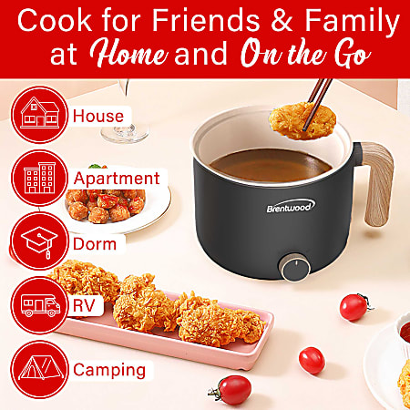 Brentwood 1.6 Qt. 600 Watt Multifunction Electric Hot Pot Cooker ...