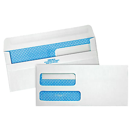 Quality Park 9 Redi Seal Double Window Security Envelopes Left Windows ...