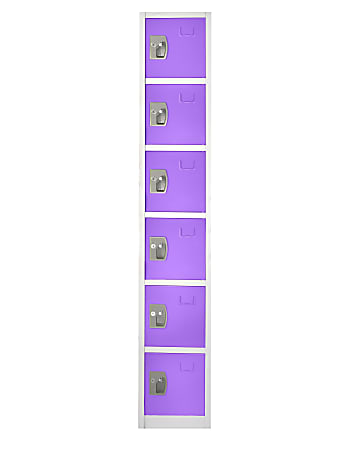 Alpine 6 Tier Steel Lockers 72 H x 12 W x 12 D Purple Pack Of 4 Lockers ...