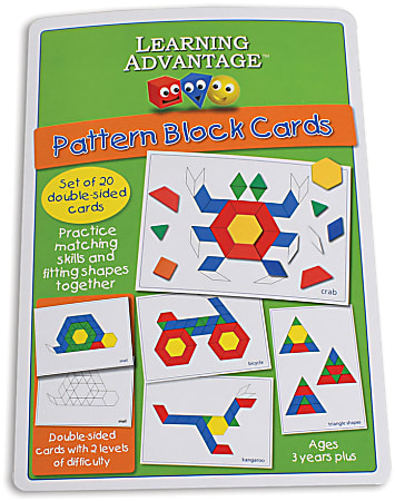 Learning Advantage Pattern Block Cards Multicolor Grades K 5 Set Of 20 ...