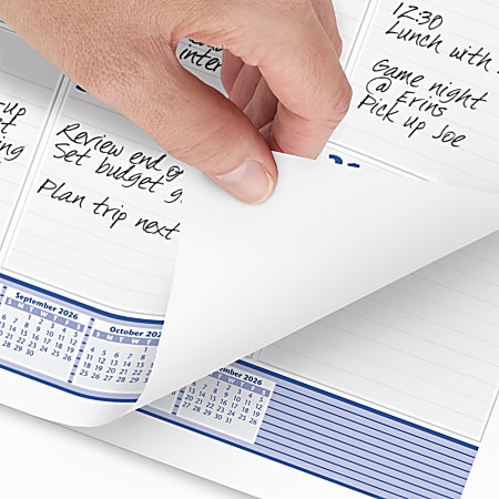 AT A GLANCE 2026 Monthly Desk Pad Calendar Blue and Gray Large 24 x 19 ...