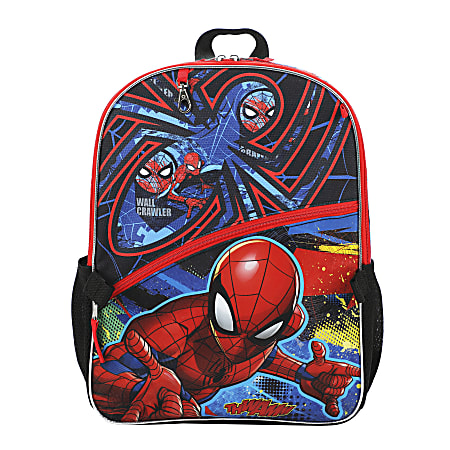 Bioworld Spiderman Backpack With Lunch Bag Utility Case Key Chain And ...